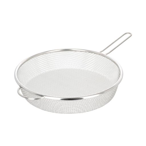 パスタや野菜などを茹でるときに、揚げ物をするときに 対応フライパンサイズ:26~28cm 本体外寸(約):幅250x高さ55x奥行400(mm) 材質:18ー8ステンレス 線径:φ0.50mm、8メッシュ