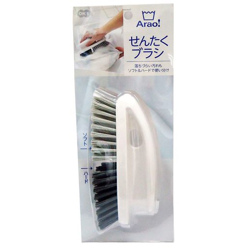 洗濯 落ちづらい汚れもソフト&amp;ハードで使い分け洗濯ブラシ サイズ:縦17x横5.5x奥行7.5cm 原材料:"柄...ポリプロピレン ブラシ...ナイロン、ポリプロピレン" 生産国:中国