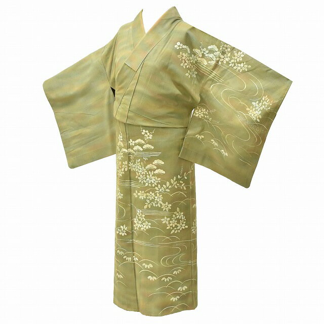 商品情報 ★説明 こちらは中古のリサイクル着物です。 緑のぼかし色に植物文様が施されたお洒落なリサイクル紬です。 年上の方や友人とのお食事・観劇・街着(映画、お買い物)などのシーンにおすすめです。 リサイクル着物などをを取り扱う着物ひととき...
