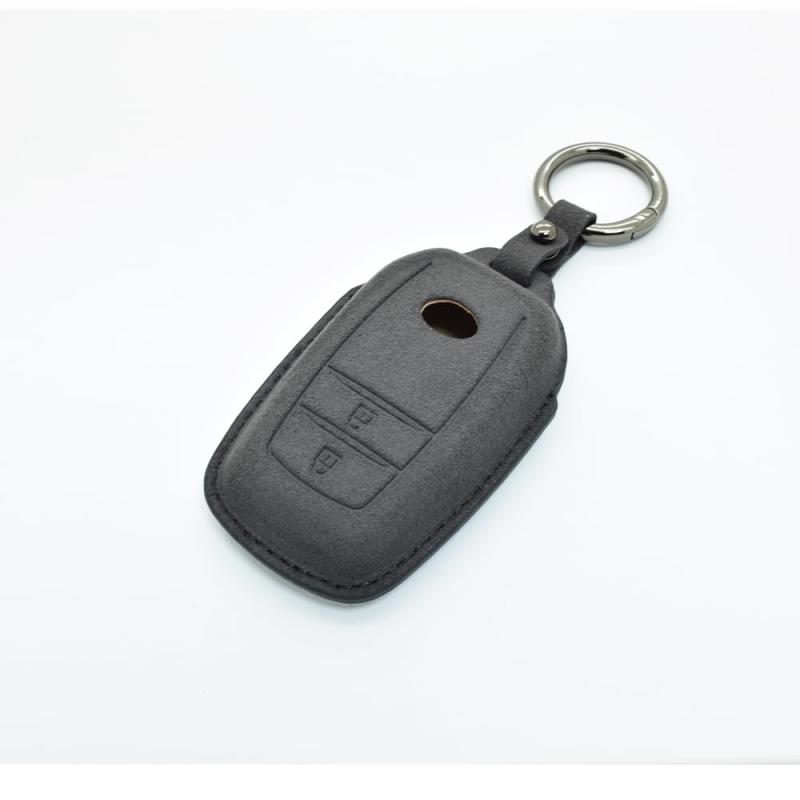 エルエコー(L'ECho) トヨタ車スマートキー専用 スエード スマートキーカバー レザーキーカバー 2つボタン チャコールグレー プリウス60 ハイラックス ヤリス アクア カローラ ランクル250トヨタ車のスマートキー専用のスエードキー...