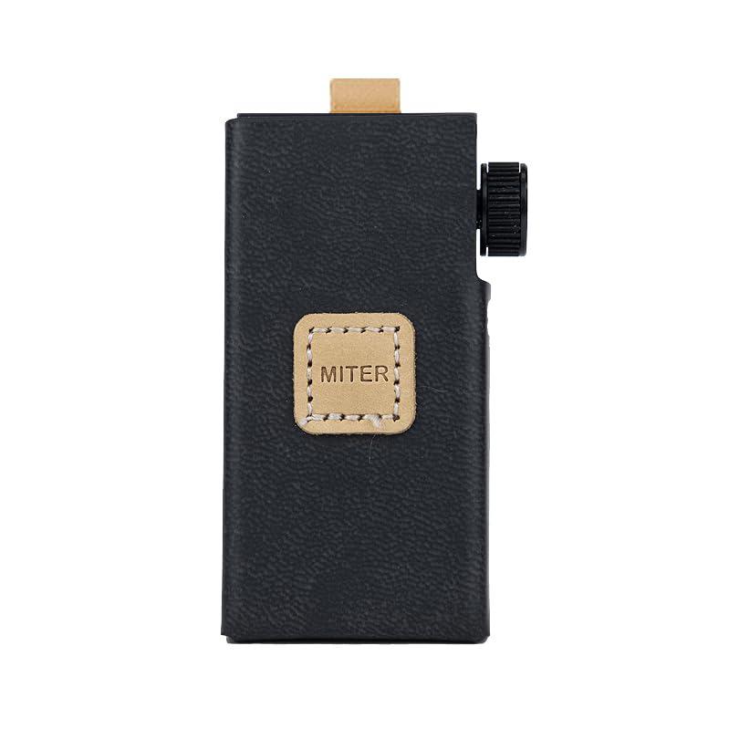 MITERケース Astell&amp;Kern AK HB1用 アステルアンドケルン AK-HB1用、ネックレスコード付き手作りイタリア人工皮革カバー Case Cover akhb1BlackAstell&amp;Kern AK HB1...