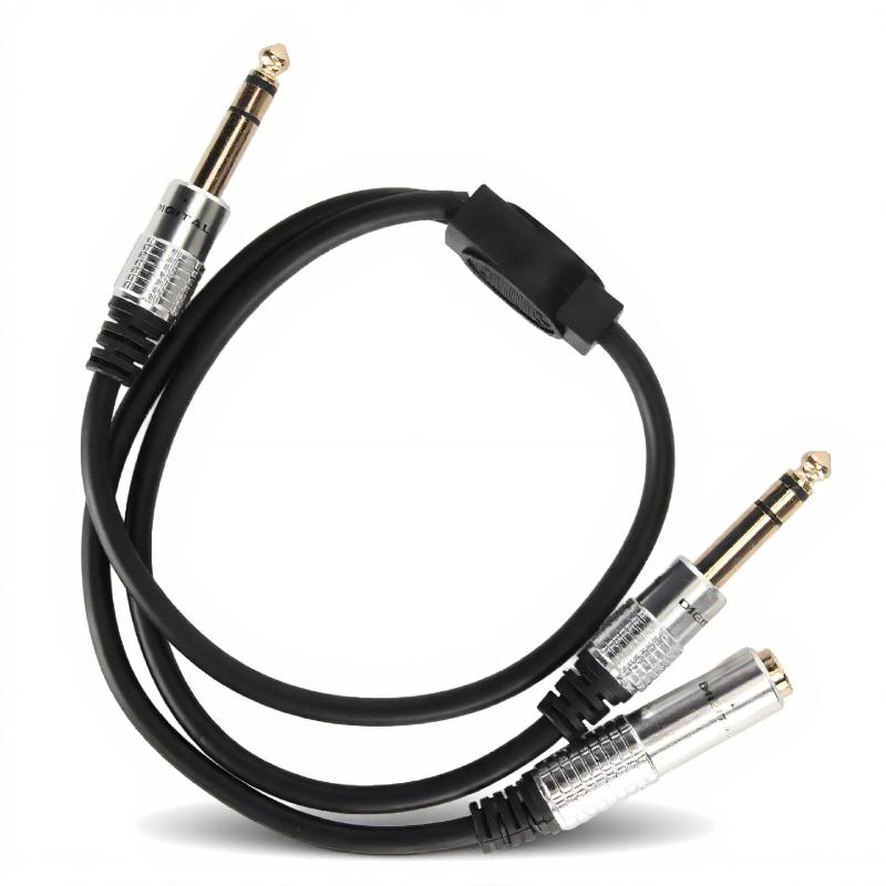 6.35mm - デュアル 6.35mm Y スプリッター ケーブル、金メッキ コネクタ付きステレオ スプリッター Y ケーブル、音楽キーボード、ギター、エレクトリック ピアノ用 Y スプリッター ケーブル2 つのステレオ: 6.35 mm...