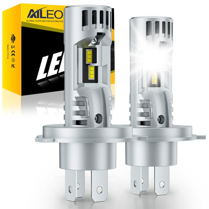 AILEO H7 LEDヘッドライトは、高効率なLEDチップを採用し、22000ルーメンの高輝度を実現。高光束を提供し、無極性設計で多くの車種に対応します。6500Kのクールホワイト光はハロゲンランプの