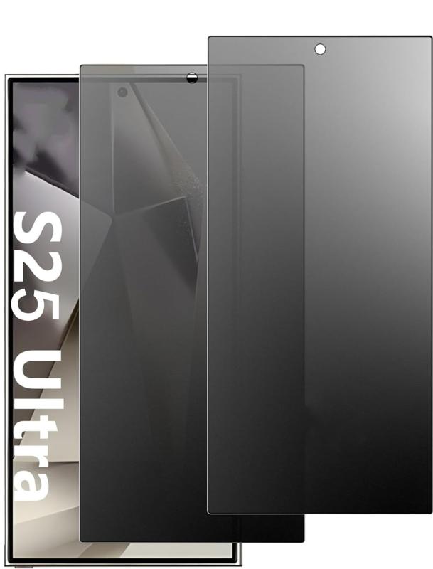 【アンチグレア＆覗き見防止】【2枚セット】Galaxy S25 Ultra ガラスフィルム 指紋認証対応 さらさら ギャラクシー S25 Ultra 専用 アンチグレア ガラスフィルム 旭硝子製9H硬度 3D設計 反射防止 浮【対応機種 指...