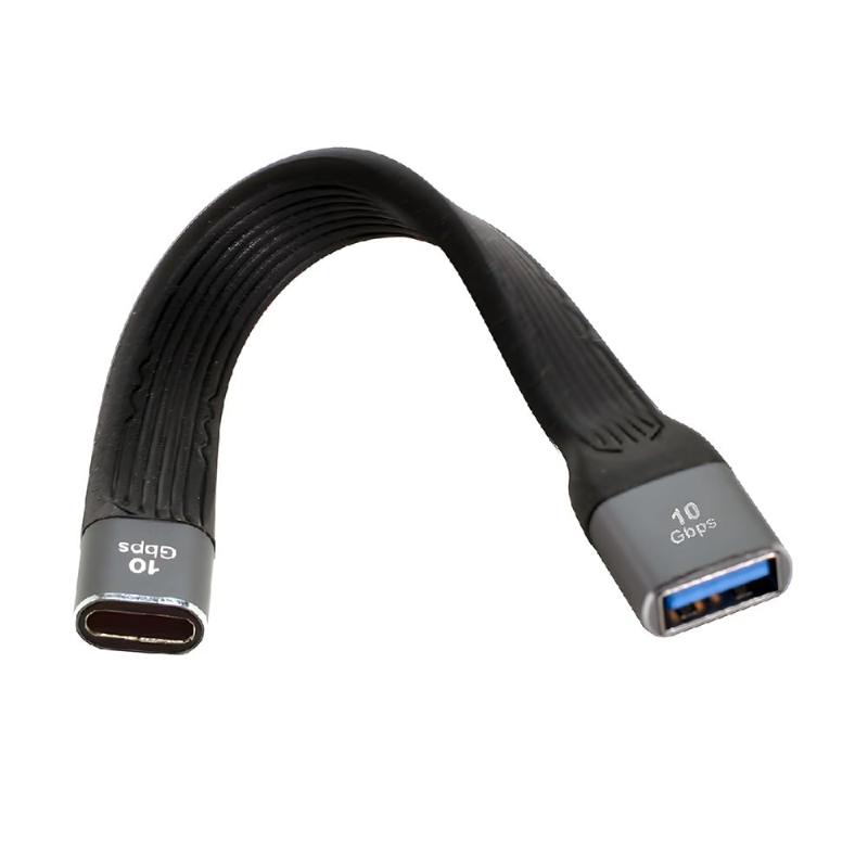 cablecc 10Gbps USB 3.1 Type C メス フラット スリム FPC データケーブル USB3.0 OTG Type A メス 13cm ノートパソコン 携帯電話用1) USB3.1 最大10Gbpsデータ転送速度:T...