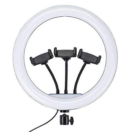 GH-CSL120E-BK リング型LEDライトスマートフォンホルダー3個付属、スマートフォンを3つ同時に使って、複数チャンネルのライブ動画が同時配信できる12インチ大きいリングで範囲広いを明るく照らせるドイツの大手LEDメーカー「オスラム...