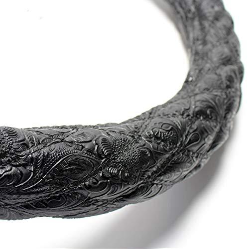 Azur ハンドルカバー エリシオン ステアリングカバー 和彫ブラック M(外径約38-39cm) XS58A24A-M-015エリシオン ステアリングカバー 和彫ブラック M(外径約38-39cm)
