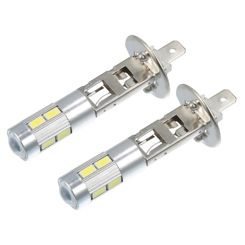 A ABSOPRO フォグランプ LED H1 フォグランプバルブ ヘッドライトバルブ 5730チップ 6000-6500K 自動 LEDヘッドライト 12V 車用ランニングランプ ランプ アルミニウム ホワイト 1 ペア交換用 - H1 ...