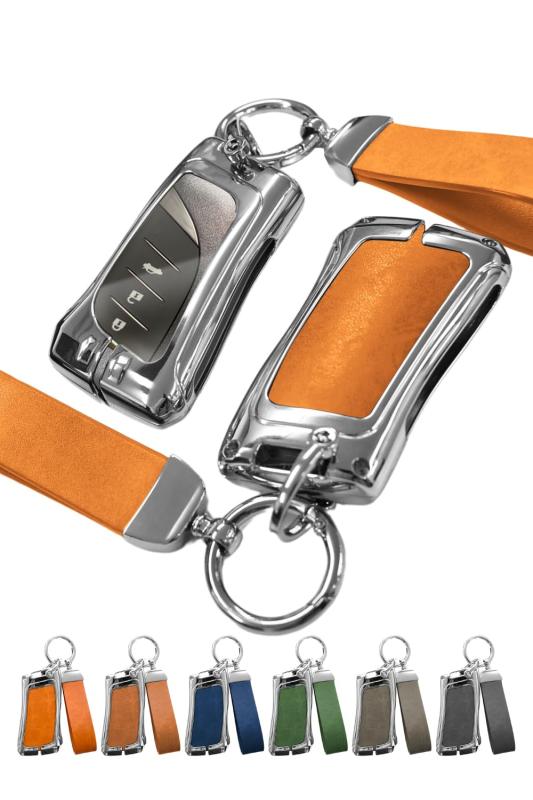 [DriveLife] キーケース ACCARKEYLS02OR メッキオレンジ レクサス車用【高級感あふれるデザイン】レザーとメタルシェルがシンプルながらも重厚感を演出【届いてすぐ組み立て可能】説明書と簡易ドライバー、ネジも付属【360度...