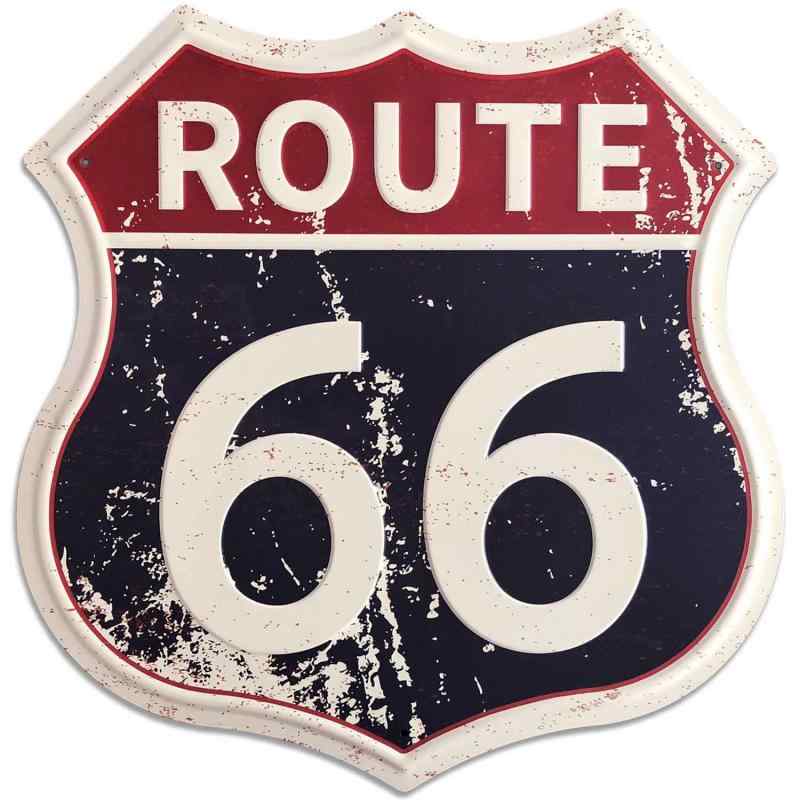SUDAGEN Route 66 シールド ブリキのアートサイン 歴史レトロ ヴィンテージ クラシック アメリカンデコ ガレージ、バー、レストラン、男性の部屋の装飾用メタルサイン unknown道路標識 12×12インチ高品質のメタル製。3...
