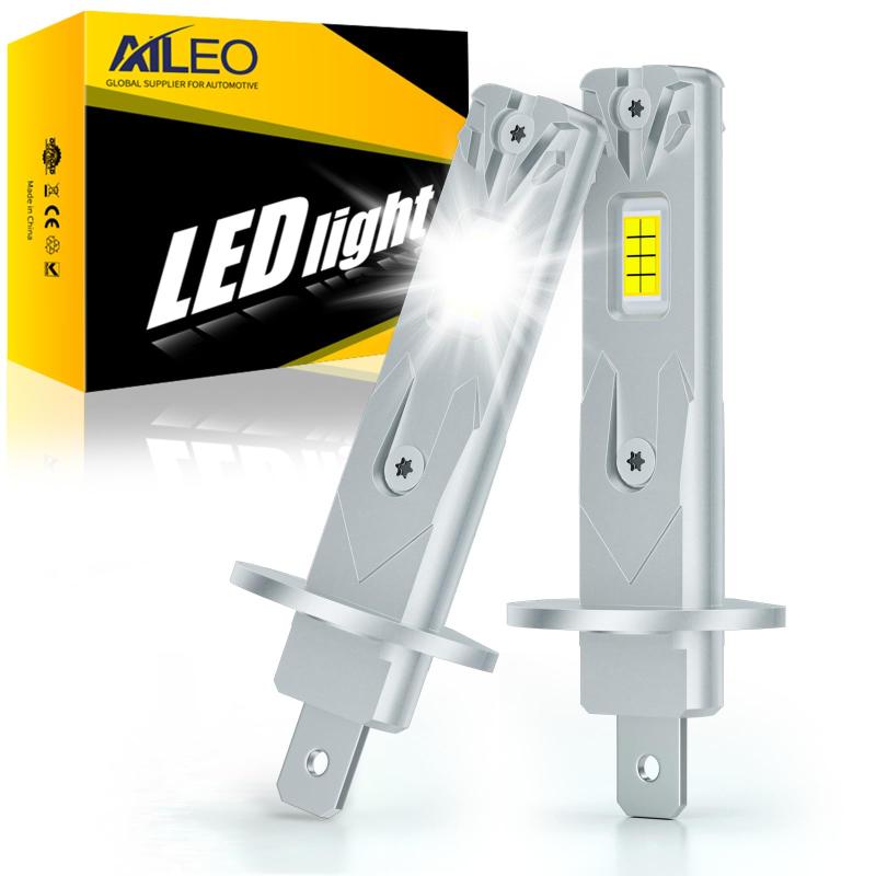 AILEO H1 LEDヘッドライト LED H1バルブ 20000lm ハイビーム 無風扇・無極性 6500K ハロゲン代替 高効率LEDチップ・デュアル放熱設計 長寿命・ノイズ抑制 2個セット