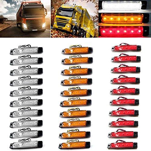 VIGORWORK 3.8 "6 LED 24VサイドLedマーカー、トレーラーマーカーライト、トラック用マーカーライト、マーカーライトライト、リアサイドマーカーライト、トラックキャブマーカーライト、RV長持ち、低消費電力新品＆高...