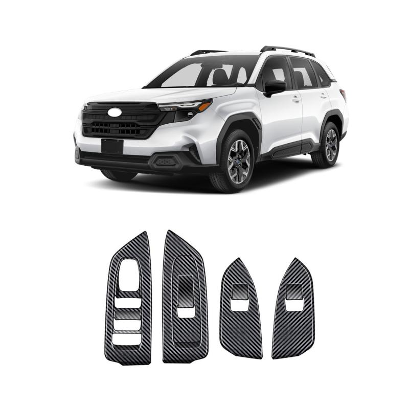 MEKOMEKO 新型 スバル フォレスター Forester 専用 パワーウィンドウ スイッチ カバー ドア ウィンドウ ボタン ドアスイッチパネル インテリアパネル 内装 パーツ アクセサリー ABS樹脂製 4PCS Forest車種別...