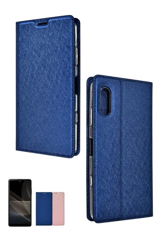 シズカウィル Xperia Ace ii ケース カバー 手帳型 SO-41B スリム ケース ディープブルー 1個入り【機能美を追求した手帳型ケース】 shizukawillオリジナルデザイン シンプル且つスリムな手帳型ケース シンプルな...