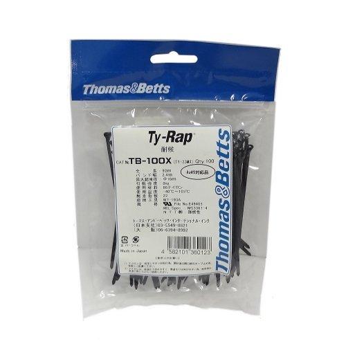 [トーマス・アンド・ベッツ] Thomas&amp;Betts Ty-Rap TB-100X 黒 （タイラップ耐候タイプ100本入)