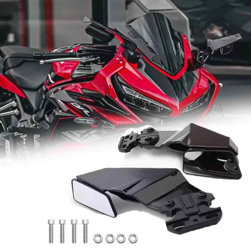 FOR CBR650R 500R 400R cbr 650 r 500 r 400 r cbr650r 500r 400r 2019-2024 2025 新しいオートバイのサイドミラー固定翼バックミラー調整可能な回転サイドミラーアクセサリー...