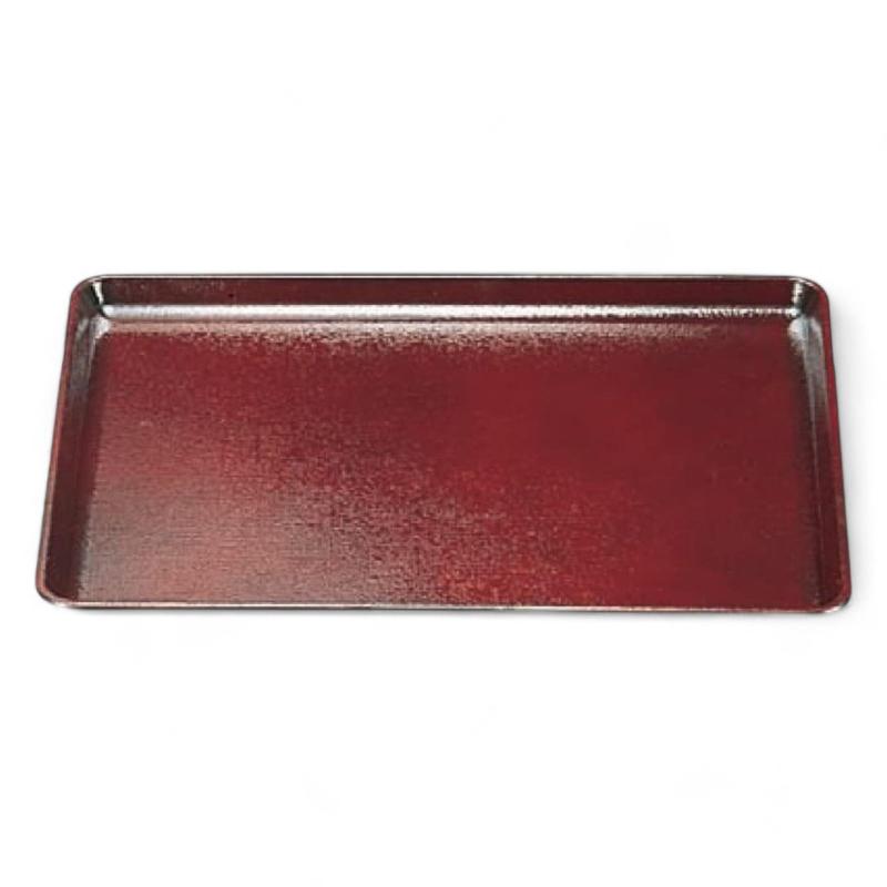 J-kitchens お盆 FRP尺4 布目長手 トレー （ 盆 トレイ おぼん ）溜 滑らない 42cm 漆器 （ 強度 樹脂 ） 日本製 食洗機対応サイズ:約 42cm x 30cm x 1.8cm 生産国：日本製 食洗機：食洗機対応材...