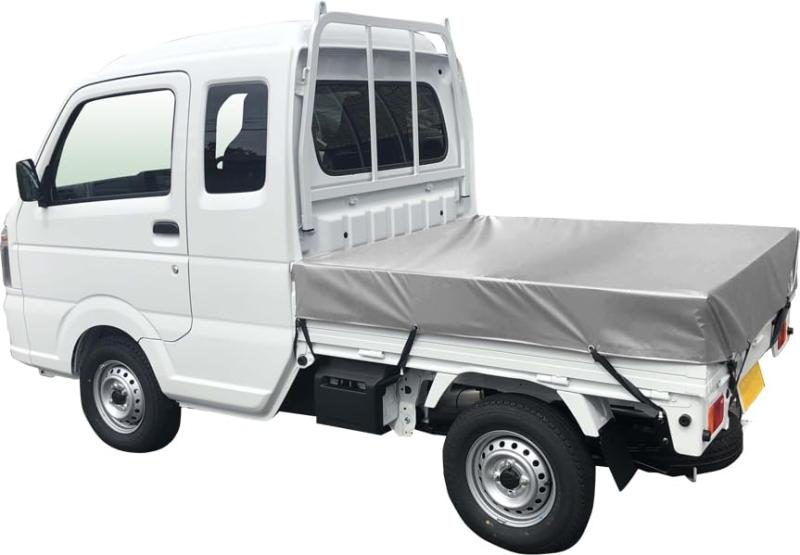 トラックシート 広いキャビン 軽トラ用 スーパーキャリィ用 ターポリンシート STS-SI シルバー 1.8x1.65m 平張り 防水SHEETMAN