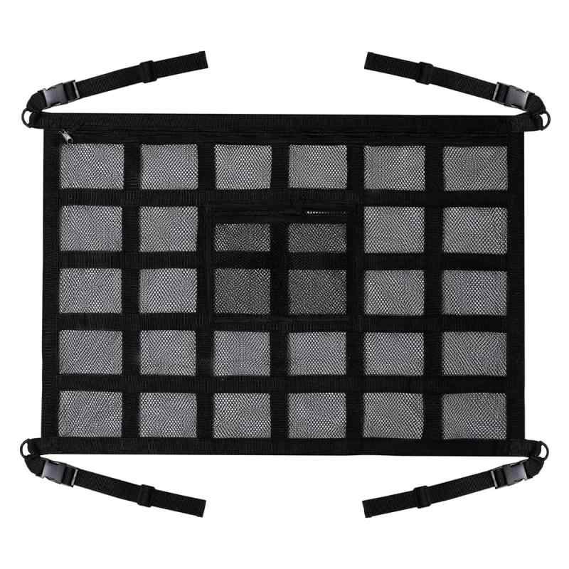 車用ルーフ収納ネット 二重メッシュバッグ 大容量 ネットバッグ 収納バッグ カー用品 荷物・衣類・キャンプ用品等の収納に【車内天井収納】散らばりやすい小物を車内天井にまとめて収納し、スペースを節約してすっきり整頓。【二層構造】二重メッシュデ...