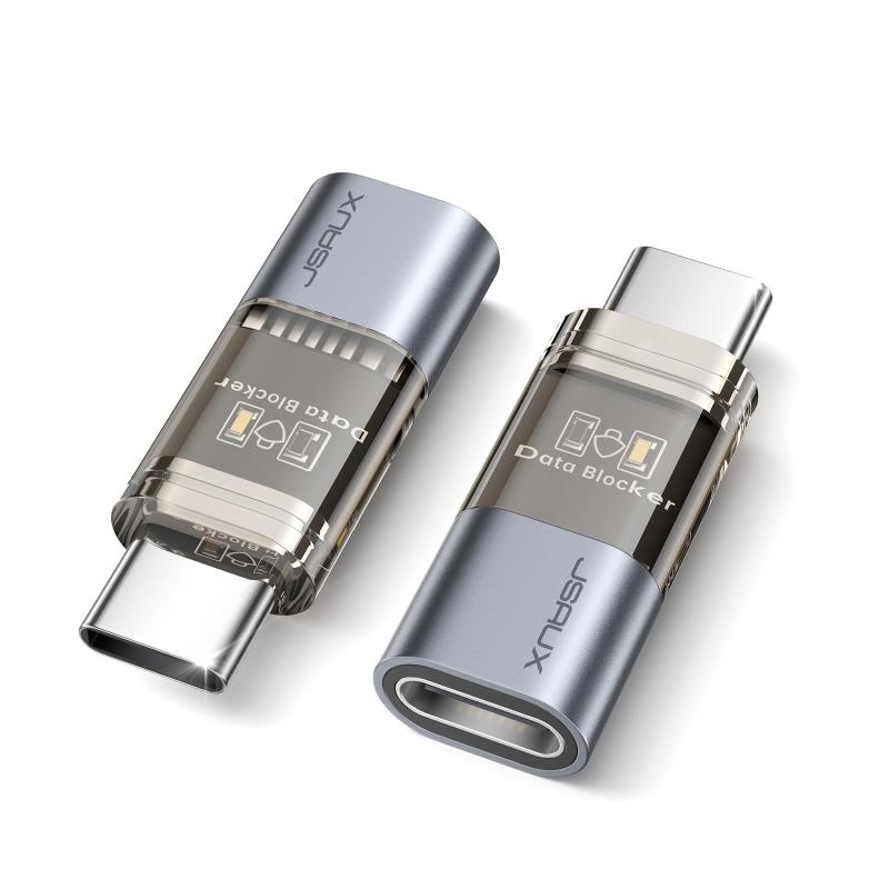 JSAUX USBデータブロッカー&amp;USBCデータブロッカー 透明 USB A-A &amp; USBC-USBC データブロッカー 充電専用 ジュースジャッキング防止 ハッキング拒否 安全な充電JSAUX USBデータブロッカー&...