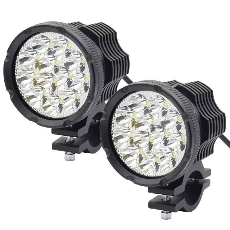 Aoling Aoling バイク フォグランプ LED 常灯・点滅 2モード 12V 24V 爆光 バイク バイク用フォグランプ 6000K LED作業灯、ワークライト 12LEDヘッドライト 補助灯 補助ライト スポットライト 集光 オ...