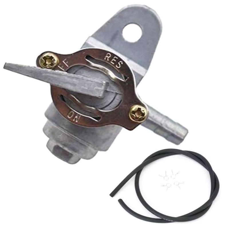 【Deepa Ribusu】パッソル カブ 燃料コック 3WAY 汎用 6mmホース φ6mm 50cc 90cc 除雪機 ON/OFF/リザーブ バイク用 燃料ホース付き 内径φ6×外径φ10 全長1m 互換品 [並行輸入品]【商品】ヤマ...