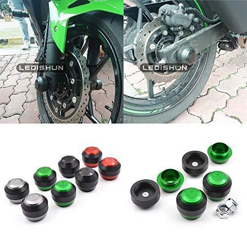 LEDISHUN アクスルスライダー カワサキ ニンジャ400 Z400 2018-2025 ニンジャ250 Z250(2019-2025) に適用 オートバイ 用 アクスル スライダー フロント＆リア セット材質：T6 6061 アルミ ...