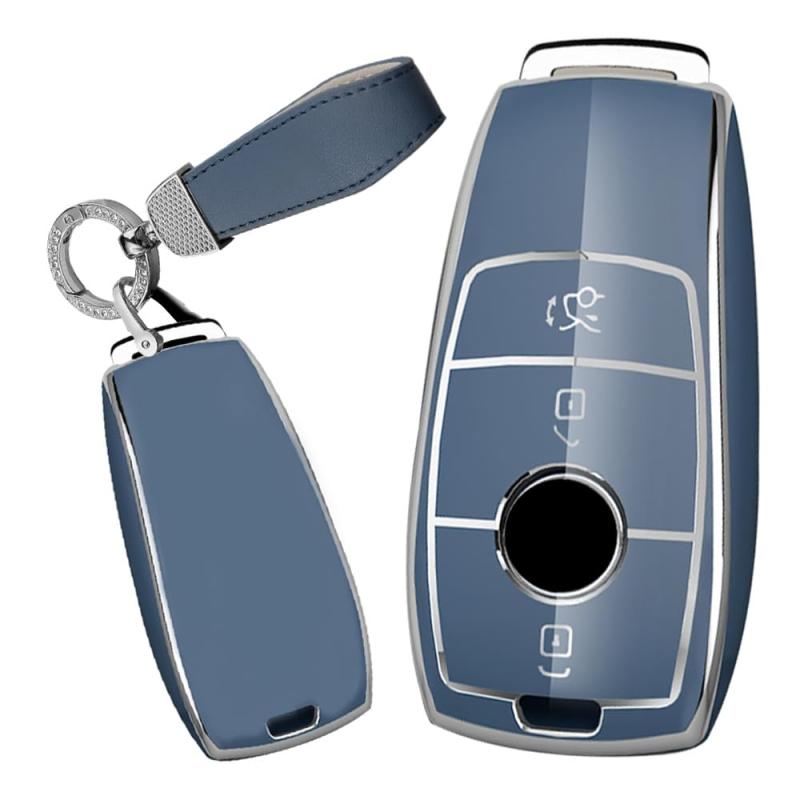 [TECART] メルセデスベンツ専用 キーケース キーカバー キーホルダー メルセデス A B C E G S クラス w177 w213 w222 e200 e300 glb glc gle gls などに適応 スマートキー 3ボタン ...