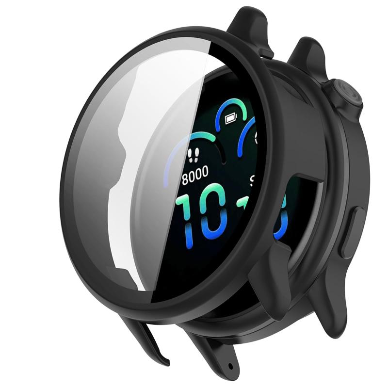 YAODLE For GARMIN vivoactive 5 カバー ガーミン vivoactive 5 ケース PC素材 カバー ガラスフィルム一体型 全面保護 二重構造 防塵 日本旭硝子材 キズ防止 軽量（ブラック）対応機種：本製品は強...