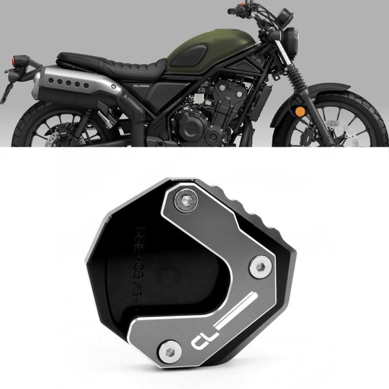 For CL250 CL500 2023 オートバイキックスタンドサポートプレート足側スタンド拡大延長パッド CL 250 500 アクセサリーCNC 加工、陽極酸化表面バイクの重量を均等に分散します。サイドスタンドの足の面積を拡大し、転倒...