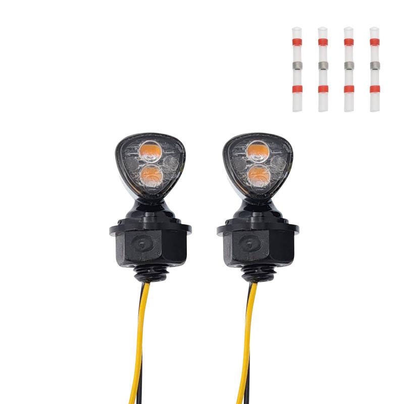BAR AUTOTECH バイク用 LEDウインカー 汎用 2個セット 超小型 ターンシグナルランプ ターンランプ 12V M6 新設計 極小 高輝度 ミニ 小型 防水 Eマーク認證 【逆三角形/ウィンカー】【極小ウインカー】過去最小新しい...