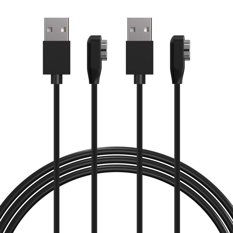 Geekria Snap 充電ケーブル 互換性 Shokz OpenRun, OpenRun Pro, OpenRun Mini, USB 交換用磁気骨伝導ヘッドフォン電源充電ケーブル (3.2ft/100cm 2パック)天然ミネラルマグネ...
