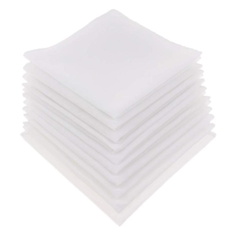 （なないろ館）白 無地 お絵描き ハンカチ 12枚セット 綿100％ 染色 刺繍 手芸 お受験 入学準備 お絵かき白い無地のハンカチ12枚セットです。上質な綿100％で高密度です。