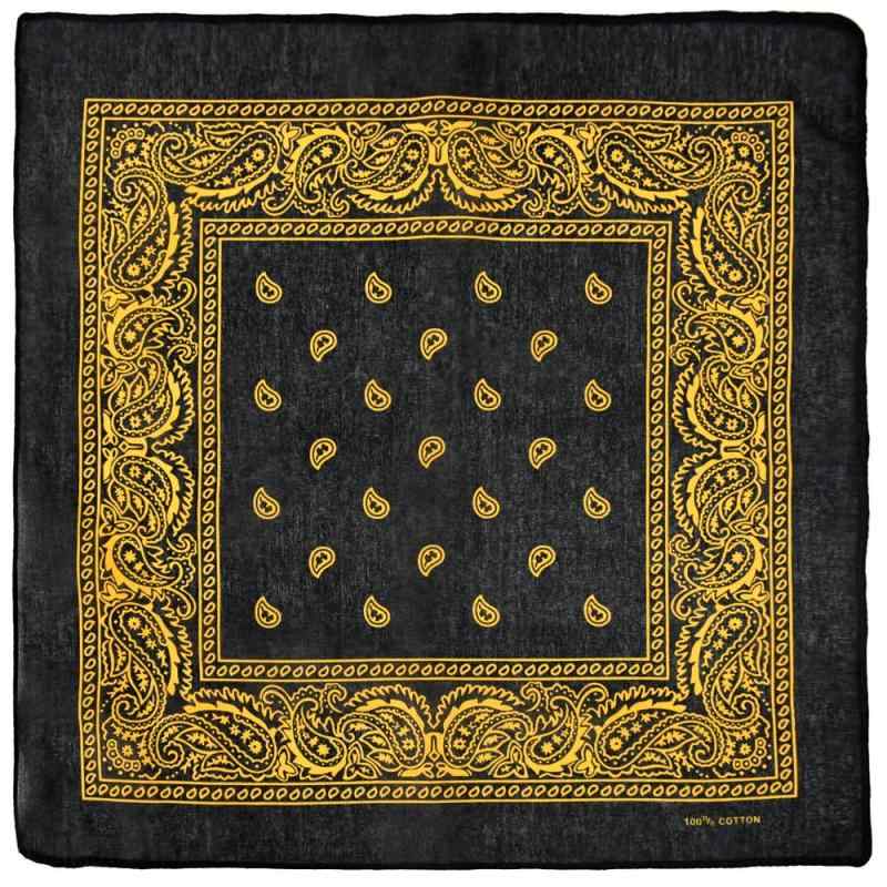 [the largest selection] コントラストカラー バンダナ ペイズリー 柄（レギュラーサイズ 普通サイズ） Paisley Bandana - 55x55ブラックベースに鮮やかなカラーをプリントしたレギュラーサイズのバンダ...
