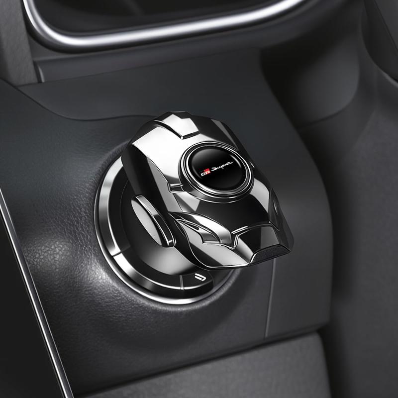 車 エンジンスタートカバー 良い質感 個性的な装飾 カー スタートボタンリング アイアンマンの形 誤作動防止 エンジンボタンカバー キズ防止 防塵 エンジンスタートスイッチカバー 粘着力【オシャレな見た目·専用ロゴ付き】このワンタッチスター...