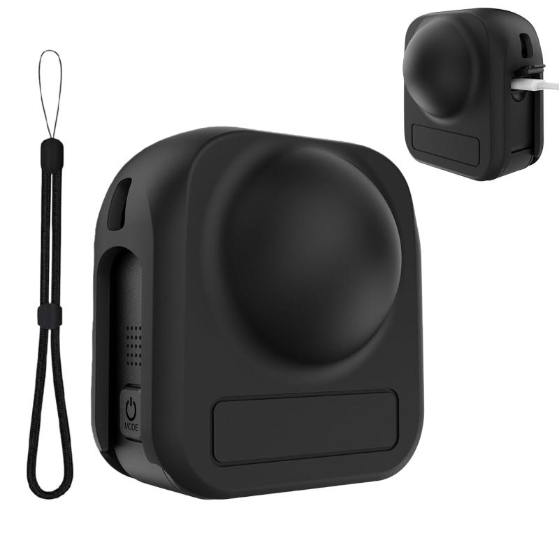 For GoPro Max2 用 ケース カバー シリコン保護ケース 柔らかい手触り キズ防止 指紋防止 全面保護 放熱設計 滑り止 正確な穴位置 取付簡単 GoPro MAX2 用 ケースカバー（ブラック）【対応機種】GoPro Max2...