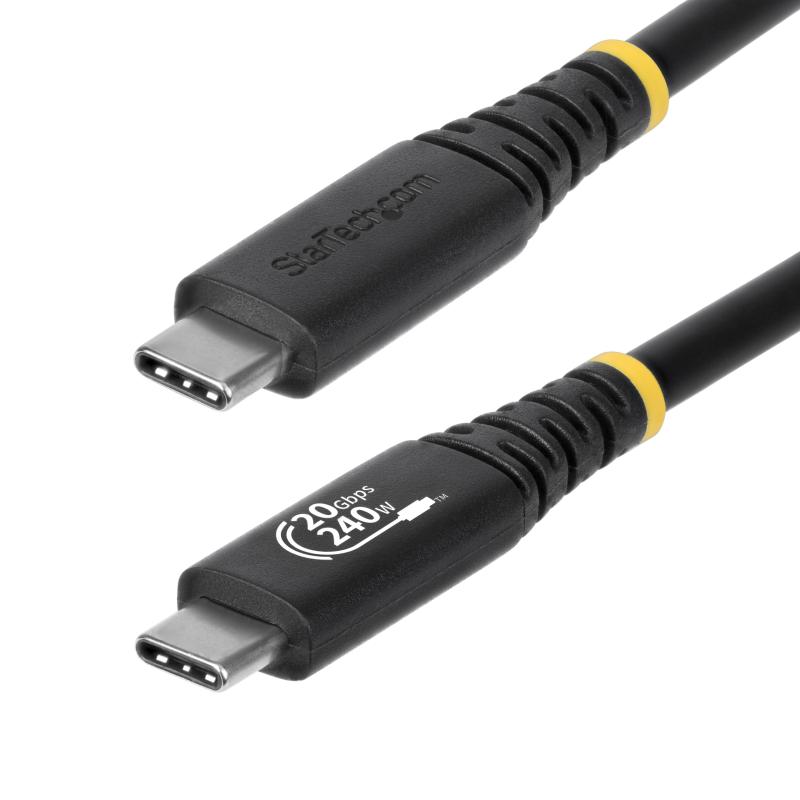 StarTech 6.6フィート/2m USB4ケーブル、240W EPR、4K 120Hz、ブラック (CC2M20GUSB4TP)多機能なUSB4性能：作業効率を高めるUSB4ケーブルの機能を活かし、4K 120Hz映像、高速20Gbp...