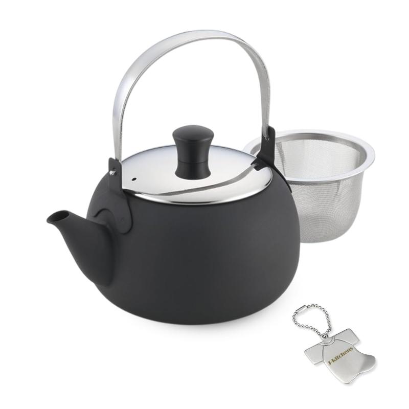 J-kitchens 和み 急須 ステンレス 製 土瓶型 茶こし 付 ブラック 日本製 オリジナルタグ付本体素材：本体：18-8ステンレス色うつりやにおいがつきにくいステンレス製
