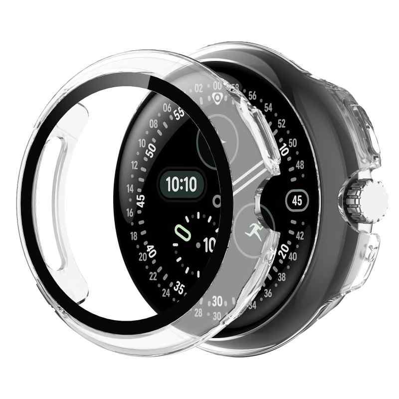 YAODLE For Google(グーグル) Pixel Watch 4 カバー 41mm Google Pixel Watch 4 ケース PC素材 カバー ガラスフィルム一体型 全面保護 二重構造 防塵 日本旭硝子材 キズ防止 軽量（...