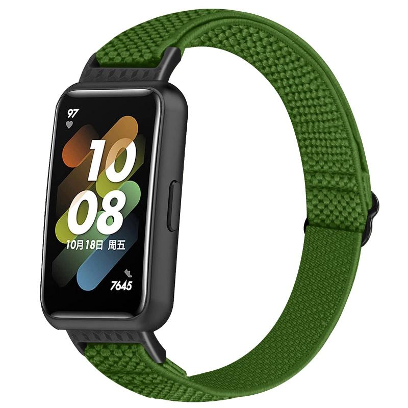 Huamanlou コンパチブル Huawei Band 7 対応 交換バンド ナイロン スポーツ バンド 柔らかい ストラップ サイズ調節可能 ストラップ 速乾性 伸縮性 交換 ベルト【対応機種】:Huawei Band 7.【弾性付きデ...