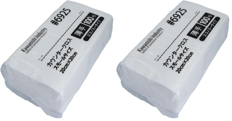 川西工業 #6925 カウンタークロス エコノミー薄手 スモール 100枚入 ホワイト