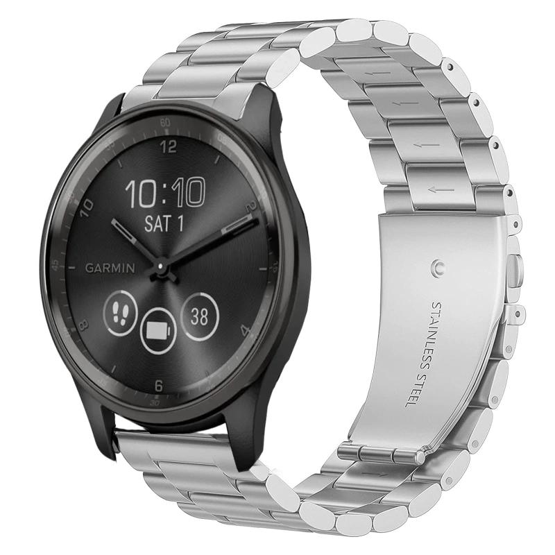 Lamshaw for Garmin vivomove Trend バンド, ステンレス製 メタル ベルト 交換バンド 対応 GARMIN (ガーミン) Venu Sq 2/Venu Sq/Venu/Venu 2 Plus/Approach...