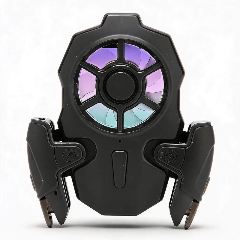 Acogedor IOS &amp; 用モバイルゲームコントローラー、冷却ファンとRGBライト付き携帯電話コントローラー、ポータブル携帯電話ゲームクーラーラジエーター、3段階の風速調整可能クールライトと風の規制：AK03携帯電話冷却ファンに...