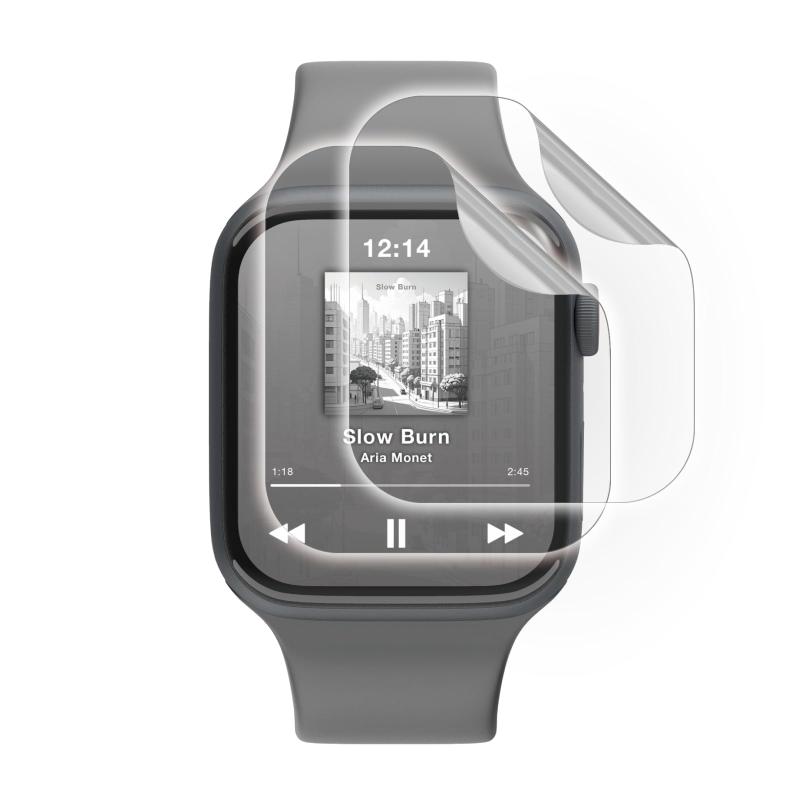 エレコム Apple Watch 画面保護 フィルム 2枚入り 衝撃吸収 光沢 傷リペア 指紋防止 エアーレス 貼り付けツール付き クリア AW-25xFLAPKRG