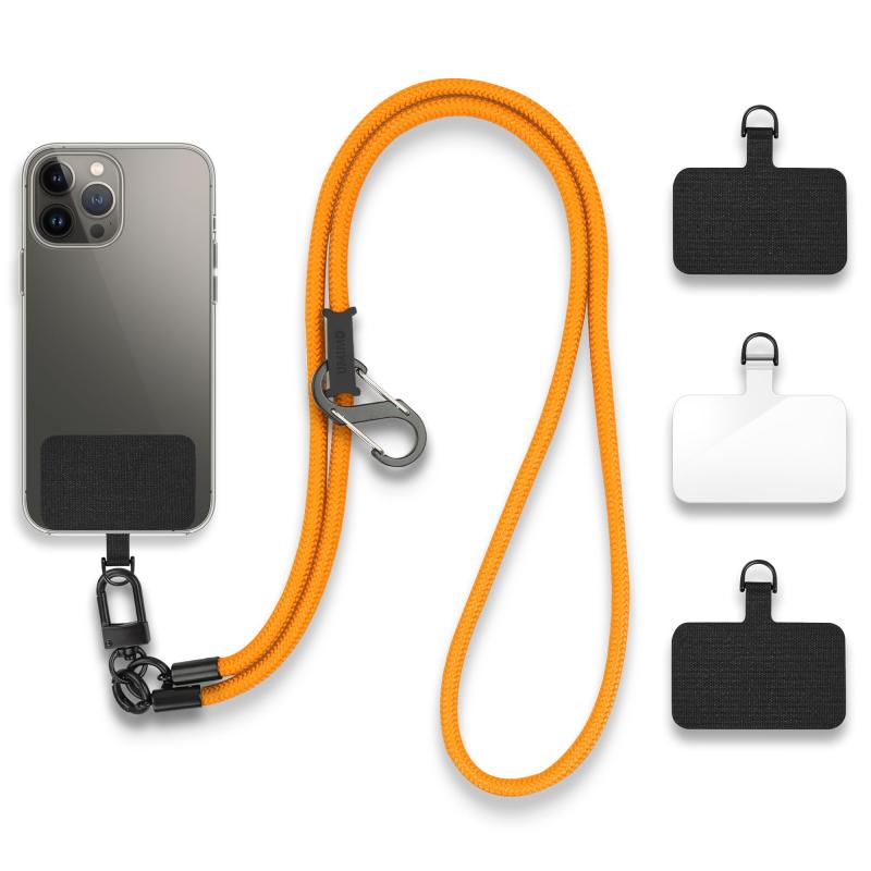UMIMO スマホショルダー 直径7mm【ホルダー3枚 S型カラビナ付】 スマホストラップ アウトドア 携帯ストラップ 斜めがけ 肩掛け 首掛け 落下防止 調節可能 全機種対応