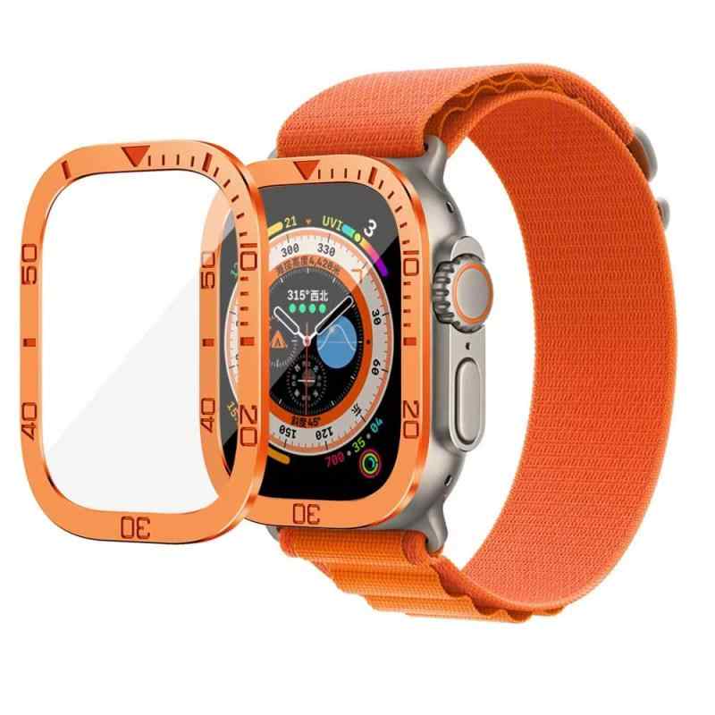 apple watch ultra ケース ガラスフィルム タニウム保護バンパー+9H強化ガラス 気泡防止 高度透明 耐衝撃 装着簡単 全面保護【対応機種】本製品は2023年強化版のapple watch Ultra 49mm専用ケースです...