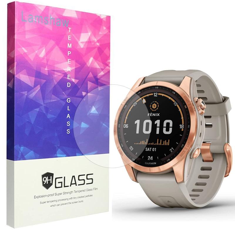 Lamshaw for Garmin Fenix 7S 保護フィルム, 9H ガラスフィルム カバー 対応 GARMIN(ガーミン) Fenix 7S Sapphire Solar 42mm スマートウォッチ1：対応機種 : GARMIN(...