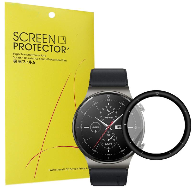 Lamshaw for HUAWEI Watch GT2 Pro フィルム, 専用 3D曲面 全面吸着 PMMA材質＋PC材質 耐久性 撥油性 指紋防止 気泡ゼロ 対応 HUAWEI Watch GT2 Pro【対応機種】HUAWEI Wa...