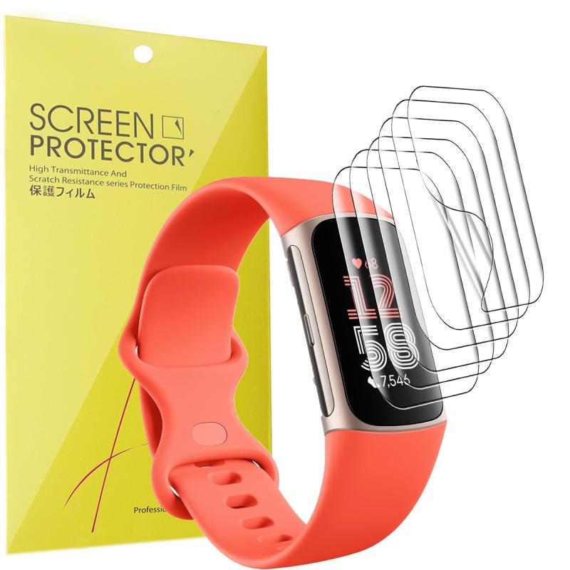 Lamshaw for Fitbit Charge 6 スマートウォッチ 保護フィルム, [6枚組] 4H硬度 TPU 保護フィルム カバー 液晶フィルム シール Fitbit Charge 6スマートウォッチに対応👉【対応...