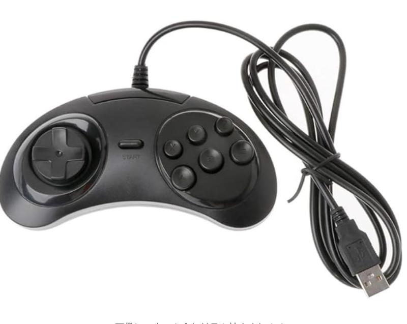 MD型、レトロゲーム用 USBコントローラー, 6ボタン, ブラック、シンプルデザイン接続方式: USBポート接続で簡単セットアップ、プラグアンドプレイ対応で手軽に使用可能ボタン配置: 6ボタン構成で、十字キーと使いやすい配置の操作ボタンを...